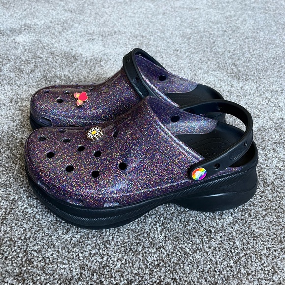 CROCS | Shoes | Crocs Classic Translucent Glitter Bae Platform Clogs ...
